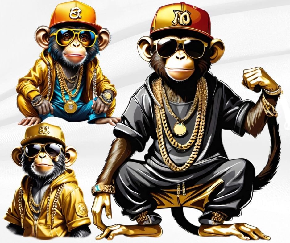 Hip Hop Monkey, Cool Monkey PNG, Monkey Clipart, Monkey With Hat, Money ...