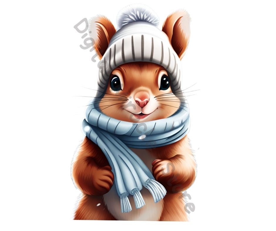 Christmas Squirrel PNG Cute Squirrel PNG Christmas Animals - Etsy
