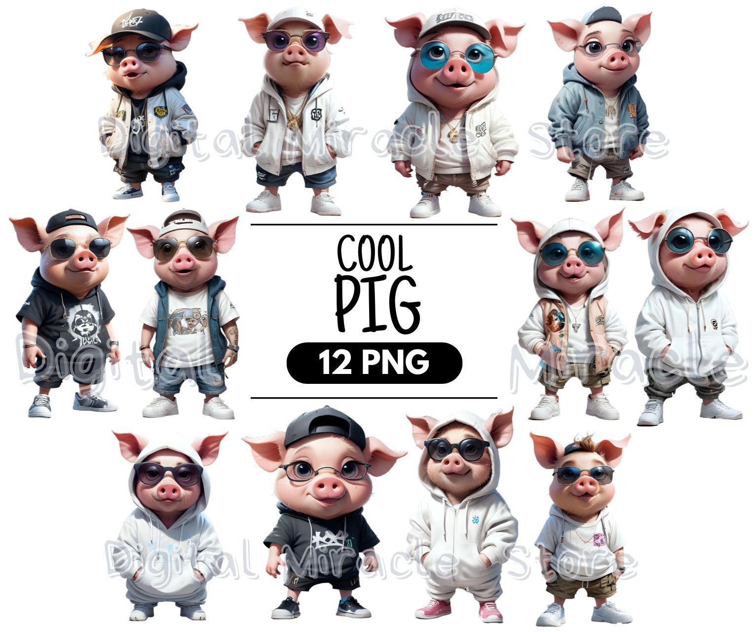 Cool Pig PNG, Hip Hop Pig, Cartoon Pig, Funny Pig PNG, Pig With ...