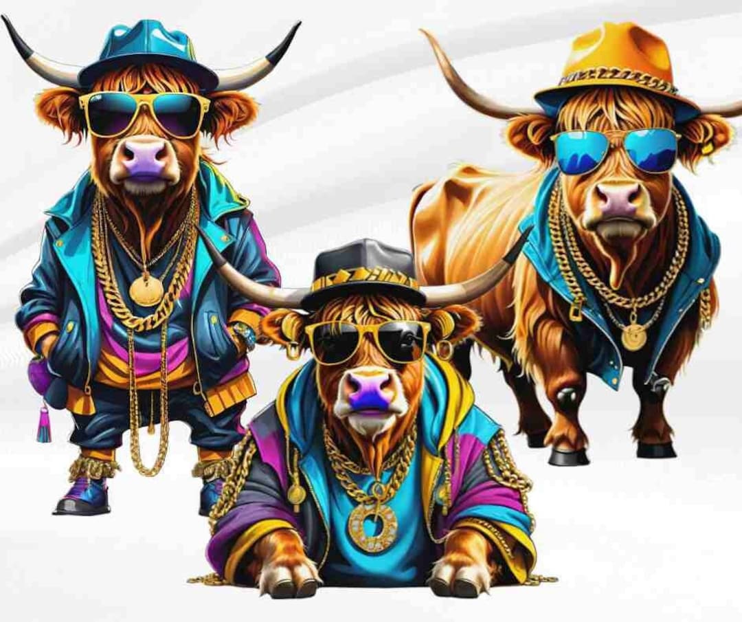 Funny Cow PNG, Gangster Cow, Cool Cow, Streetwear Cow, Highland Cow ...