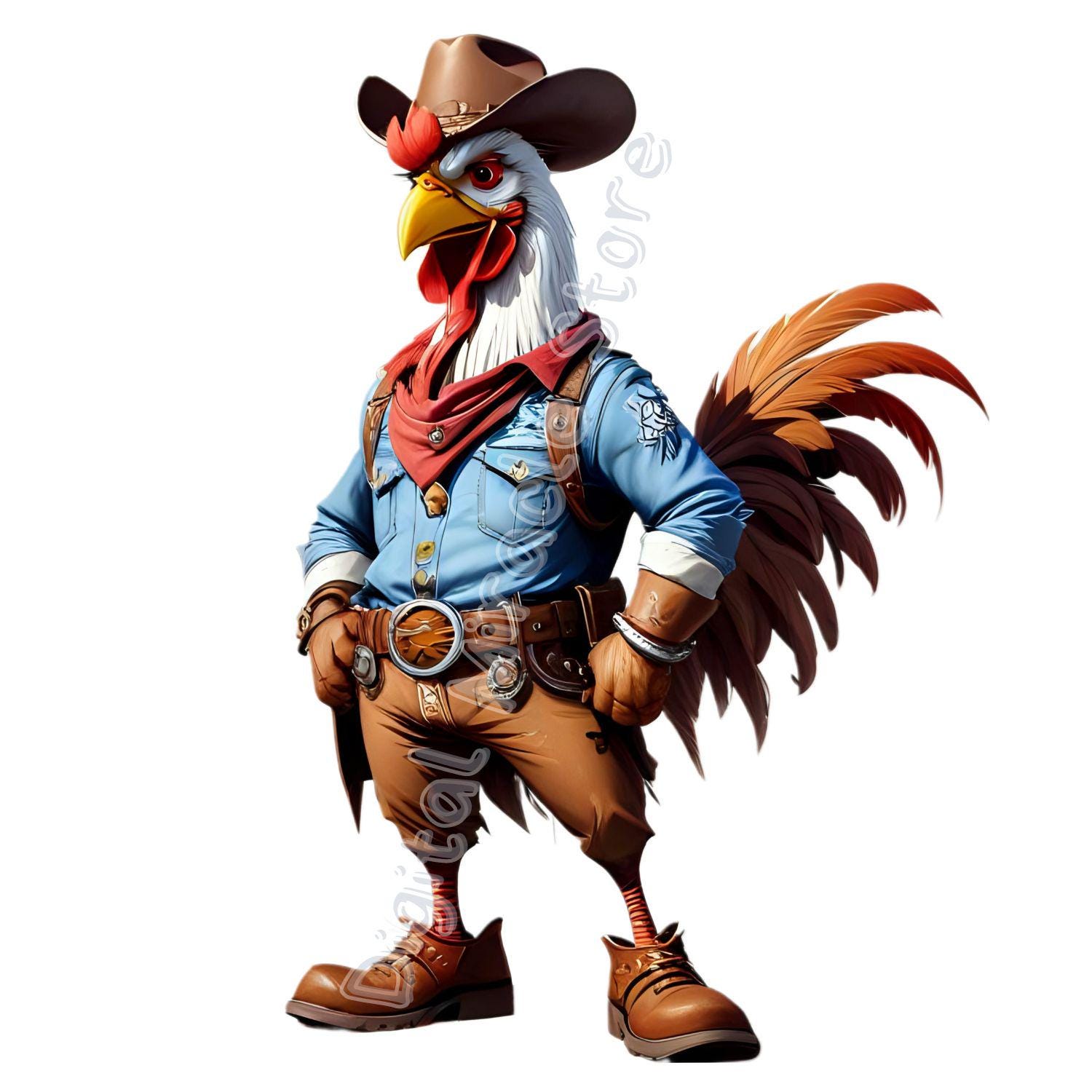 Cowboy Rooster Clipart, Funny Rooster PNG, Cowboy Chicken, Rooster in a ...