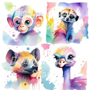 Cute Safari Animals Clipart, Safari Clipart, Printable Art Wall, Safari ...