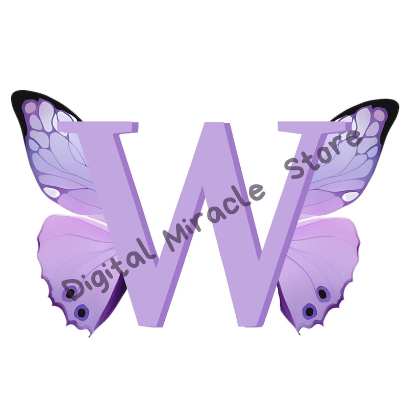 Butterfly Wing Letters, Butterfly Monogram Clipart, Butterfly Alphabet ...