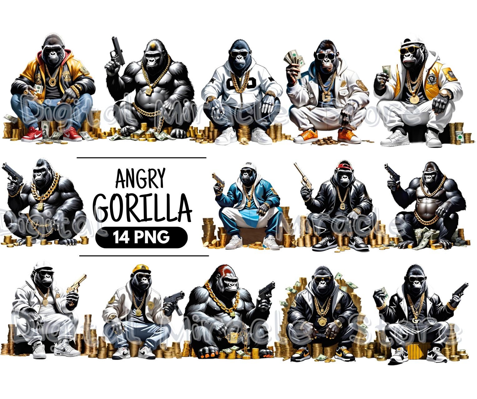 Gorilla With a Gun, Gorilaz PNG, Angry Gorilla, Gorilla Rapper, Gorilla ...