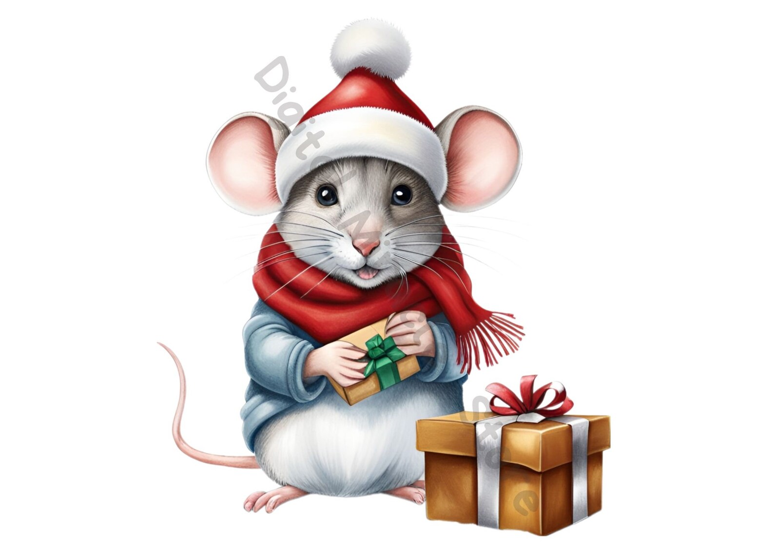 Mouse Christmas PNG, Christmas Mice Clipart, Mouse Clipart, Winter ...