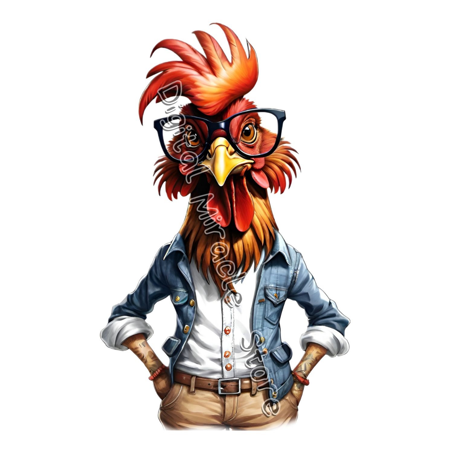 Urban Rooster, Funny Rooster PNG, Hipster Rooster, Funny Chicken PNG ...