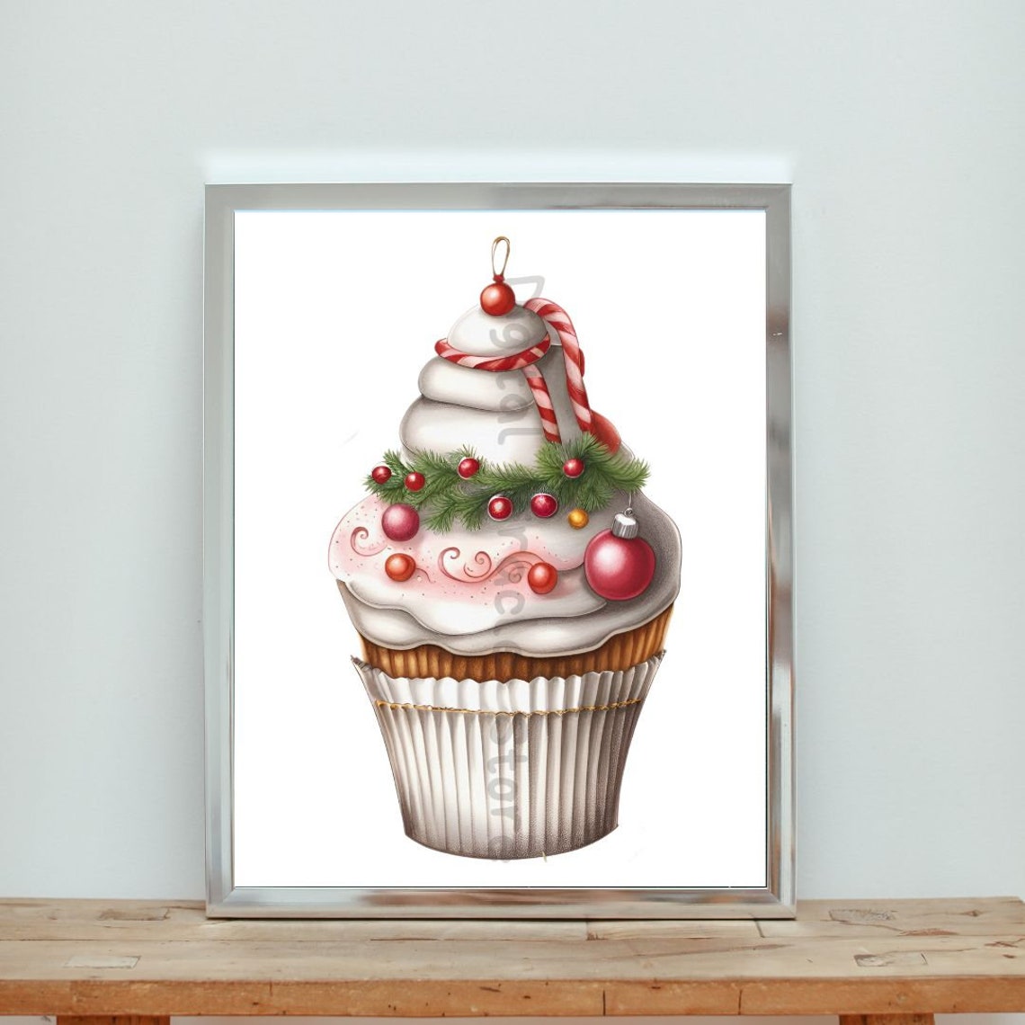 Watercolor Christmas Cupcakes Clipart, Christmas Dessert Clipart ...