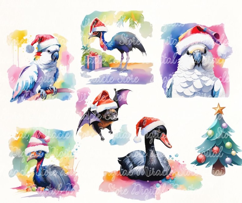 Australian Animals Christmas PNG, Aussie Christmas, Aussie Xmas Animals ...
