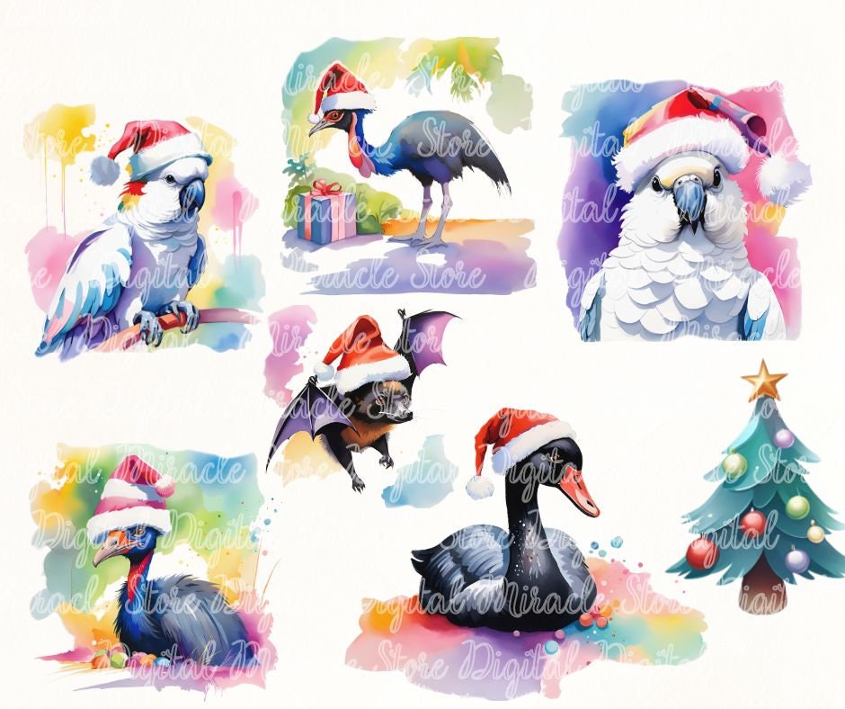 Australian Animals Christmas PNG, Aussie Christmas, Aussie Xmas Animals ...