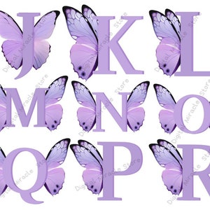 Butterfly Wing Letters, Butterfly Monogram Clipart, Butterfly Alphabet ...