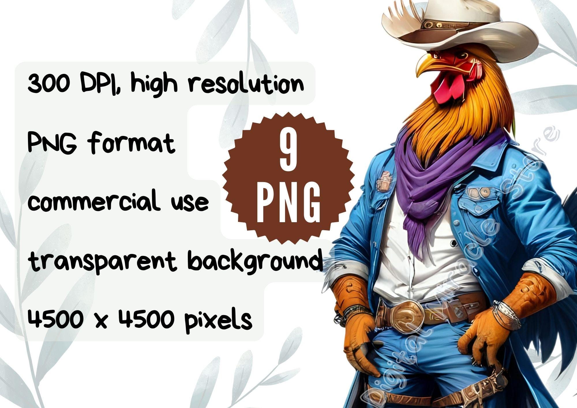 Cowboy Rooster Clipart, Funny Rooster PNG, Cowboy Chicken, Rooster in a ...