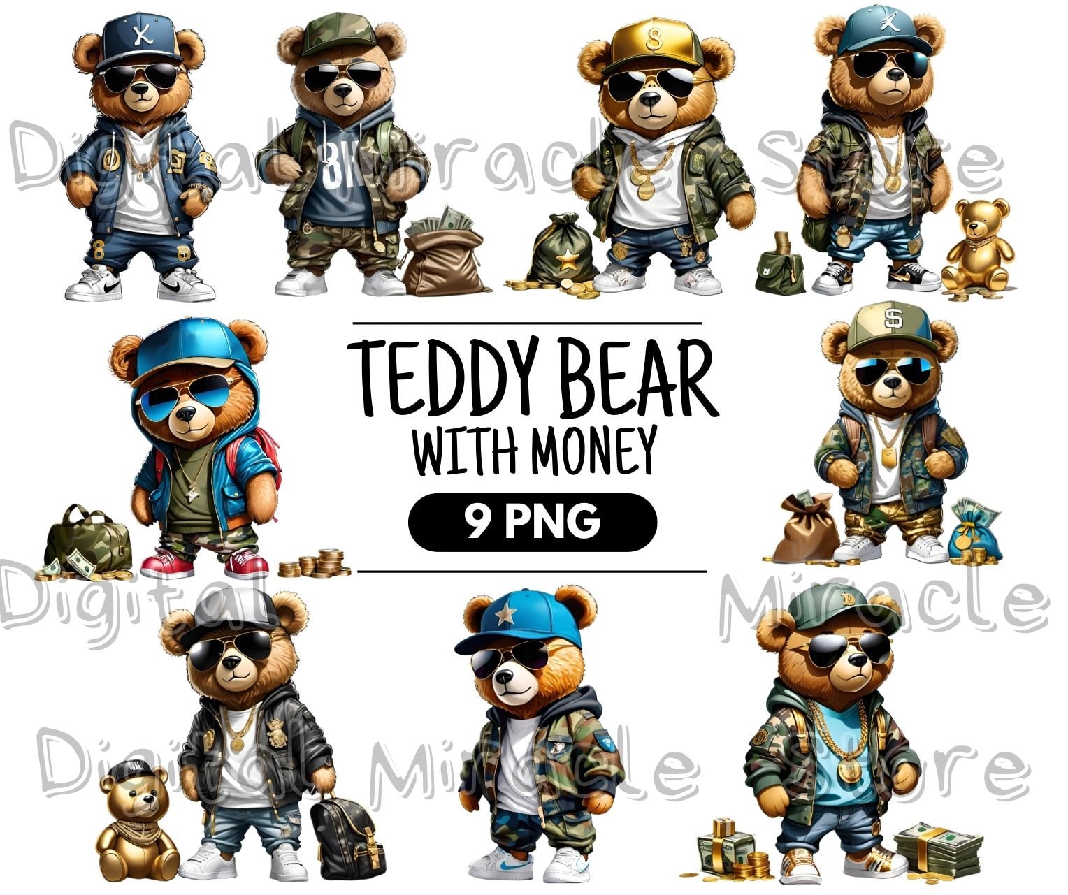 Gangster Teddy Bear, Hip Hop Bear, Graffiti Teddy Bear, Money Teddy ...
