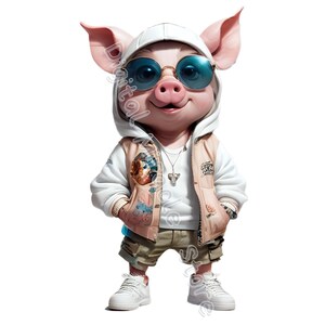 Cool Pig PNG, Hip Hop Pig, Cartoon Pig, Funny Pig PNG, Pig With ...