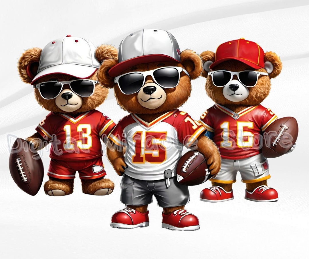Teddy Bear Football, Kansas City Teddy Bear, Red and Yellow Football ...