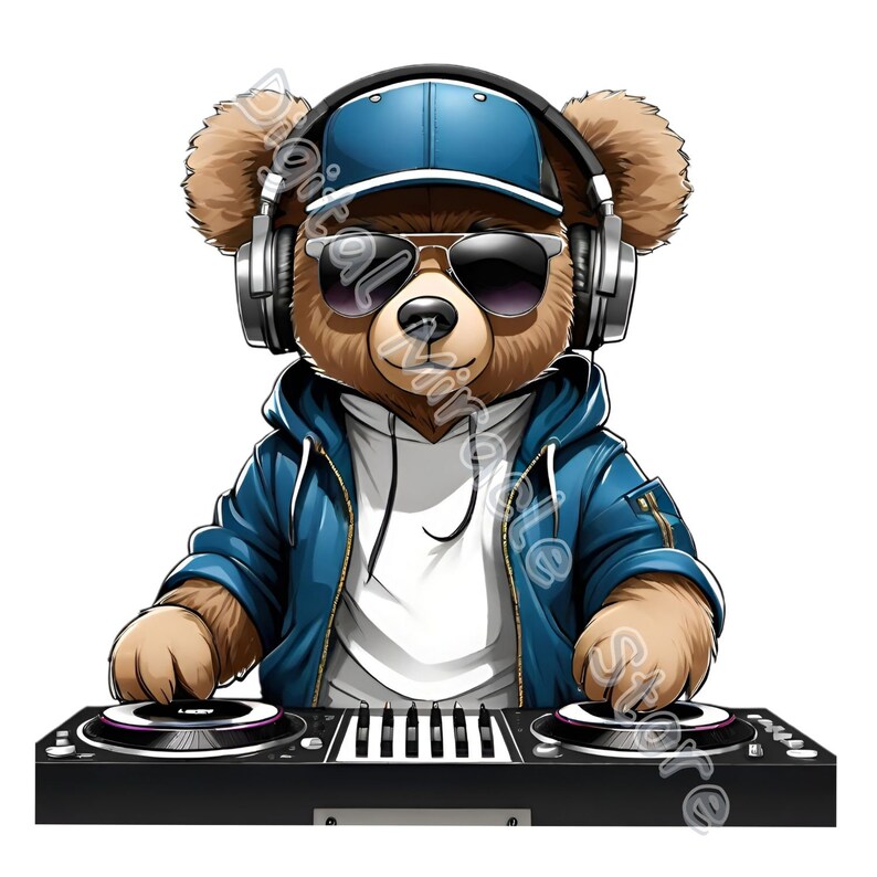 Music Clipart, DJ Teddy Bear, Music Teddy Bear, Teddy Bear in ...