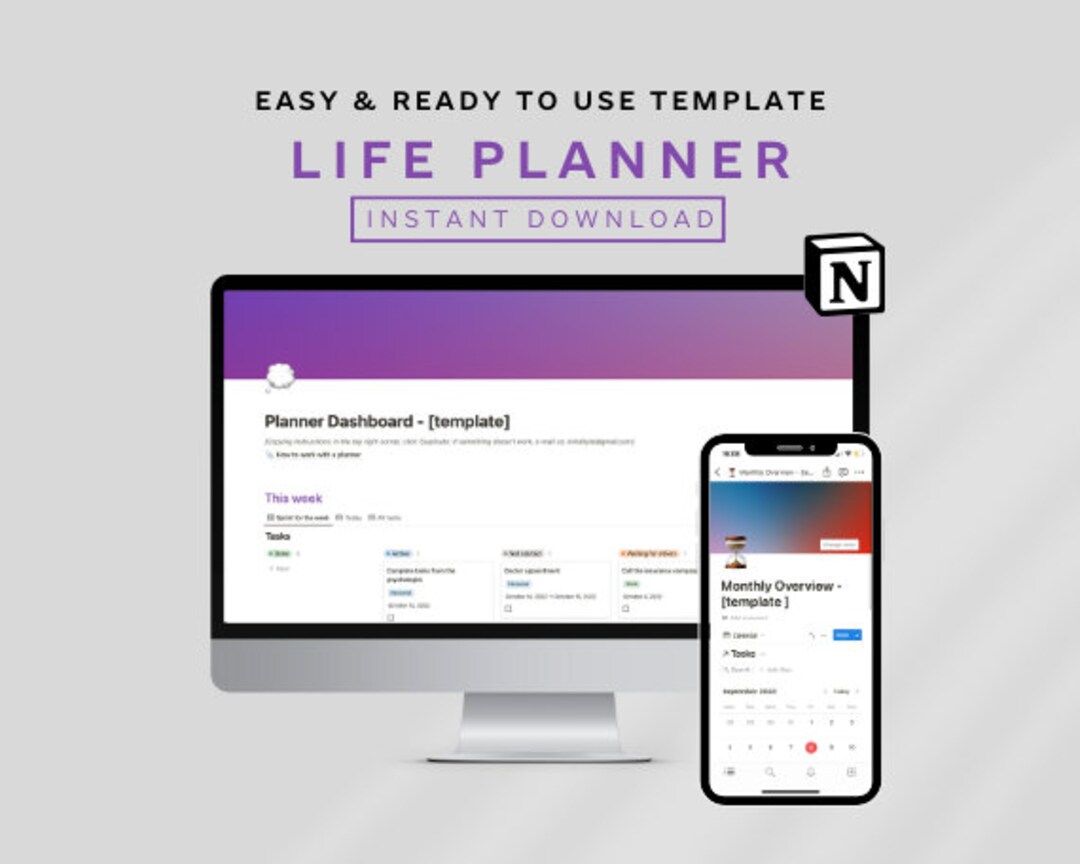 Notion Template Extended Life Planner All in One Template Notion Dashboard, Ultimate Notion ...