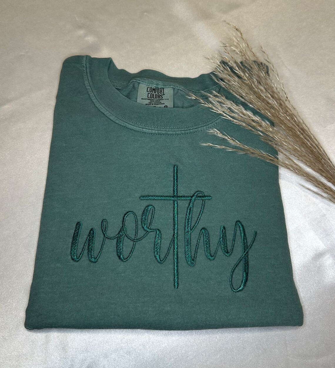 Embroidered Worthy Shirt, Christian Religious T-shirt, Bible Verse ...