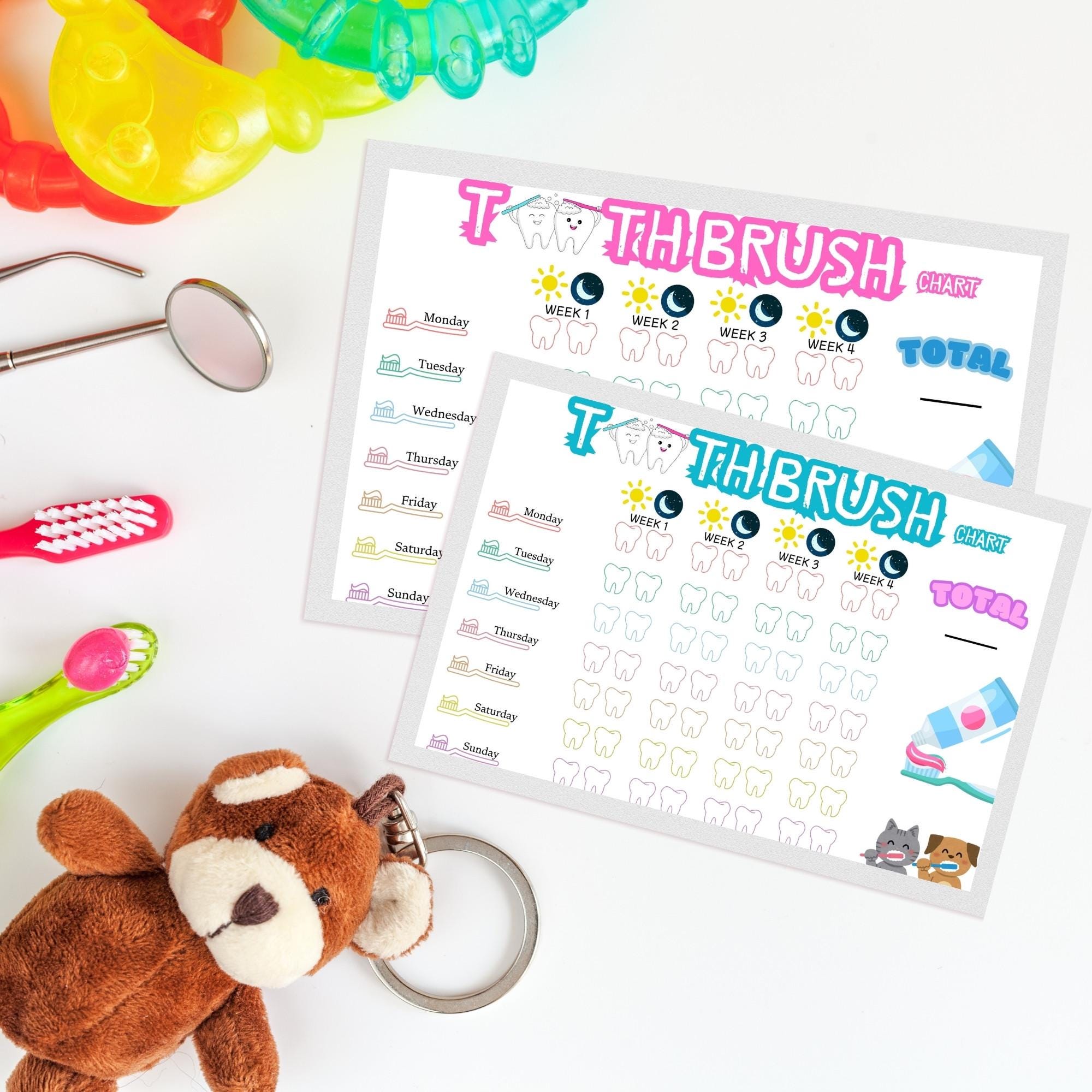 Teeth Brushing Chart | Brush Your Teeth | Tooth Chart | Brush Teeth ...