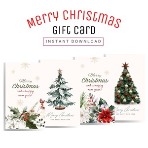 Christmas Tree Card Digital Download Printable Merry Christmas Card ...
