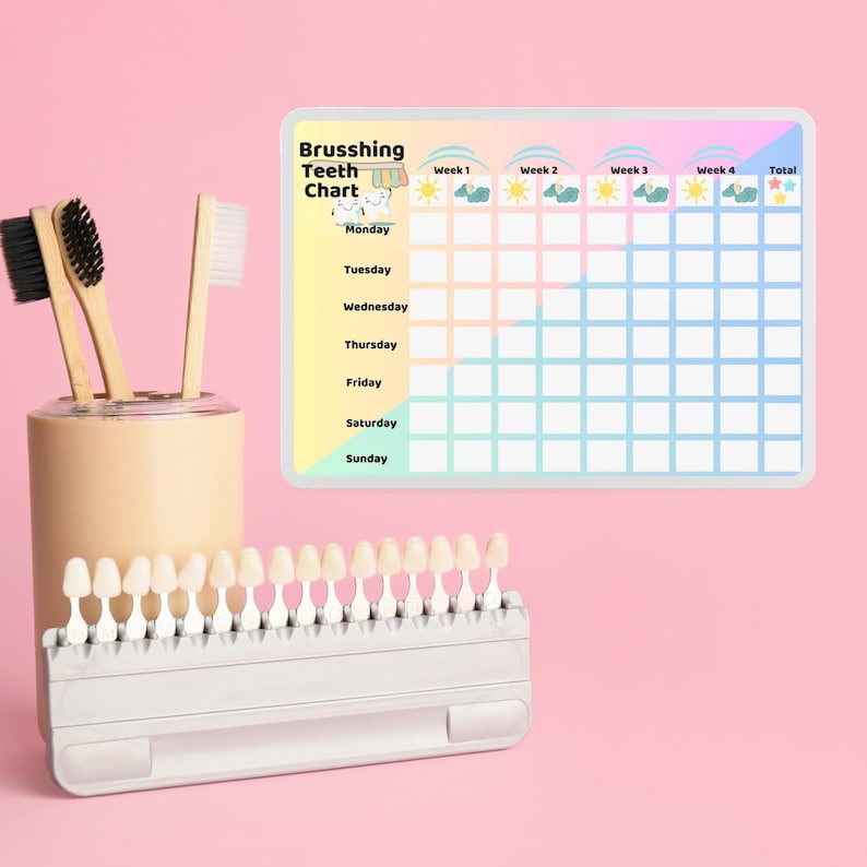 Tooth Brushing Chore Chart Printables, Kids Printable, Brushed Teeth ...