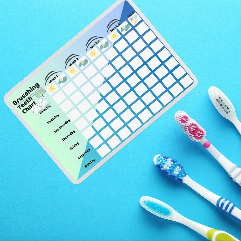 Tooth Brushing Chore Chart Printables, Kids Printable, Brushed Teeth ...