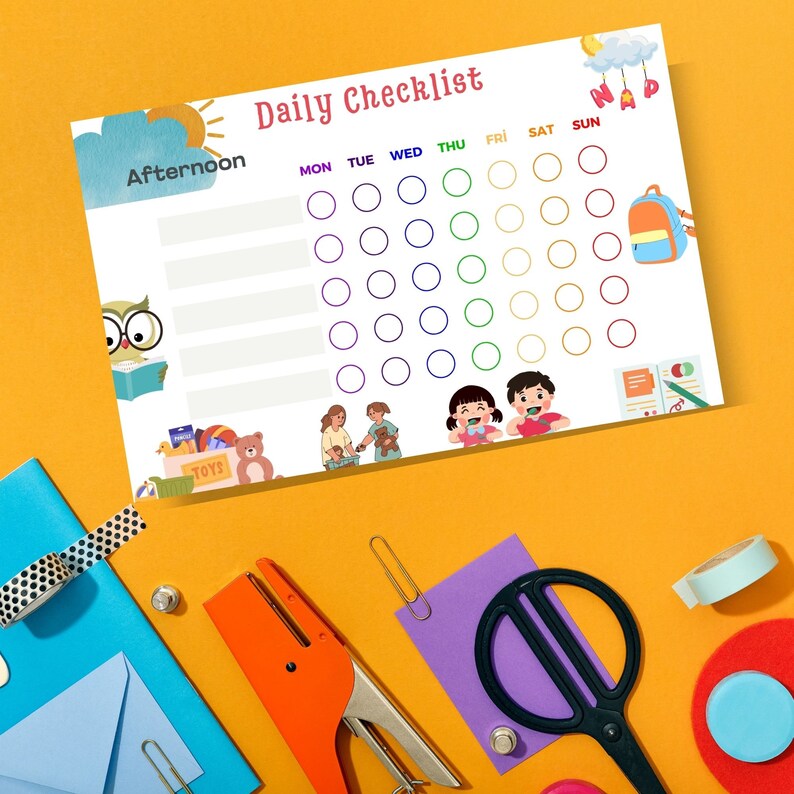 Kids Daily School Checklist | Printable | Kids Responsibility Chart, to ...