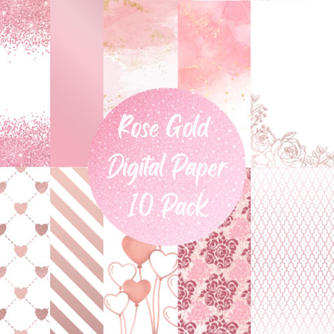 Rose Gold Digital Paper - Etsy