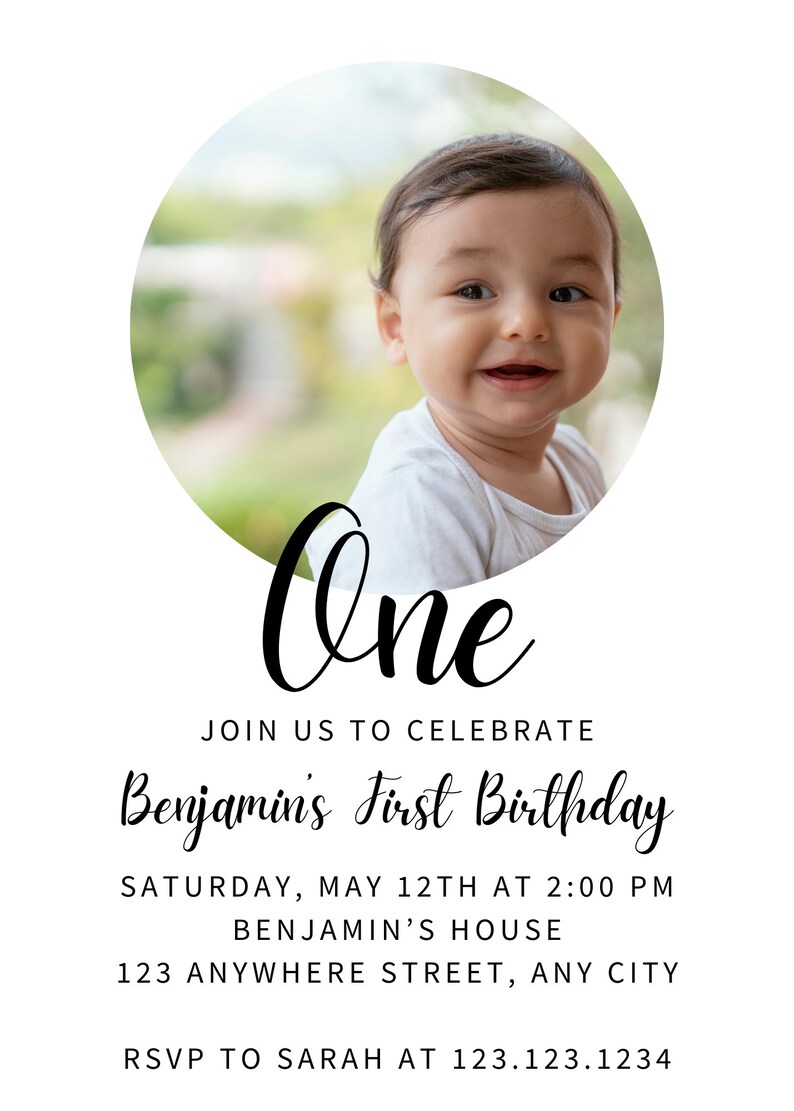 First Birthday Invitation First Birthday Party Invite - Etsy