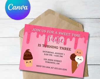 Sweets Editable Printable Birthday Party Invitation Template - Etsy