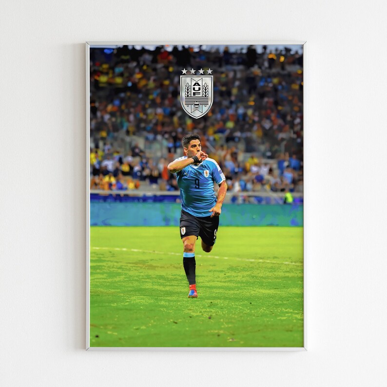 Luis Suárez Poster, Uruguay Team Sport Home Decor, Football Fan Art ...
