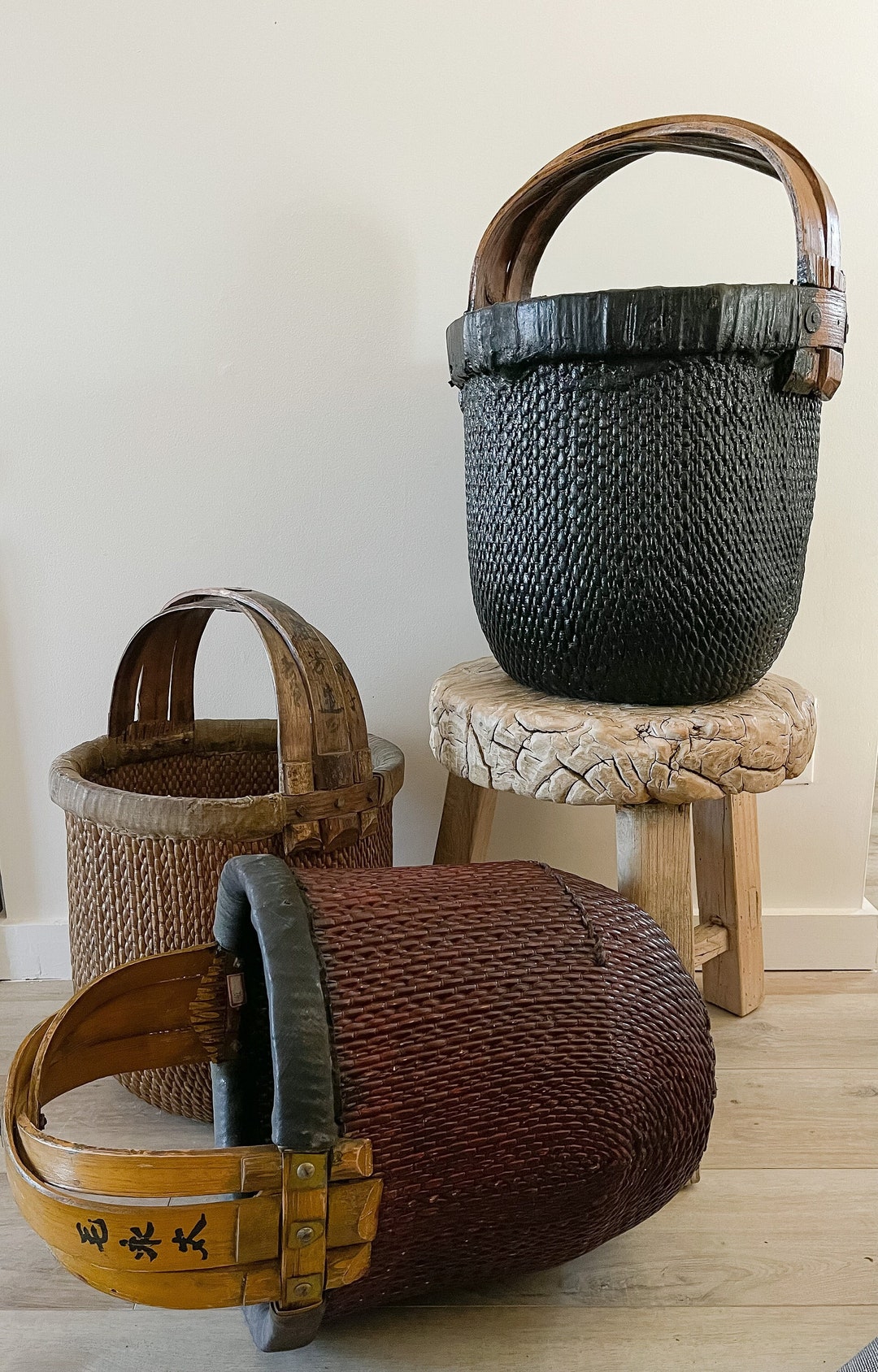 Antique Chinese Rice Basket - Etsy