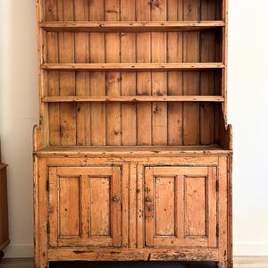 Antique Irish Pine Step Back Hutch - Etsy