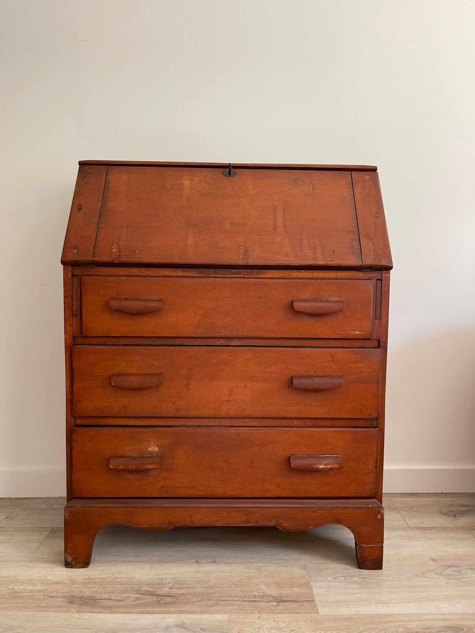 Antique Slant Top Secretary Desk/dresser - Etsy