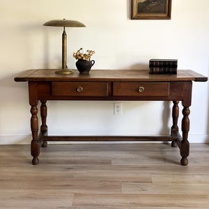 Antique English Oak Hall Table - Etsy