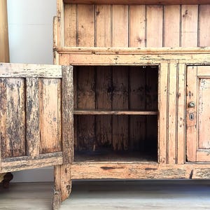 Antique Irish Pine Step Back Hutch - Etsy
