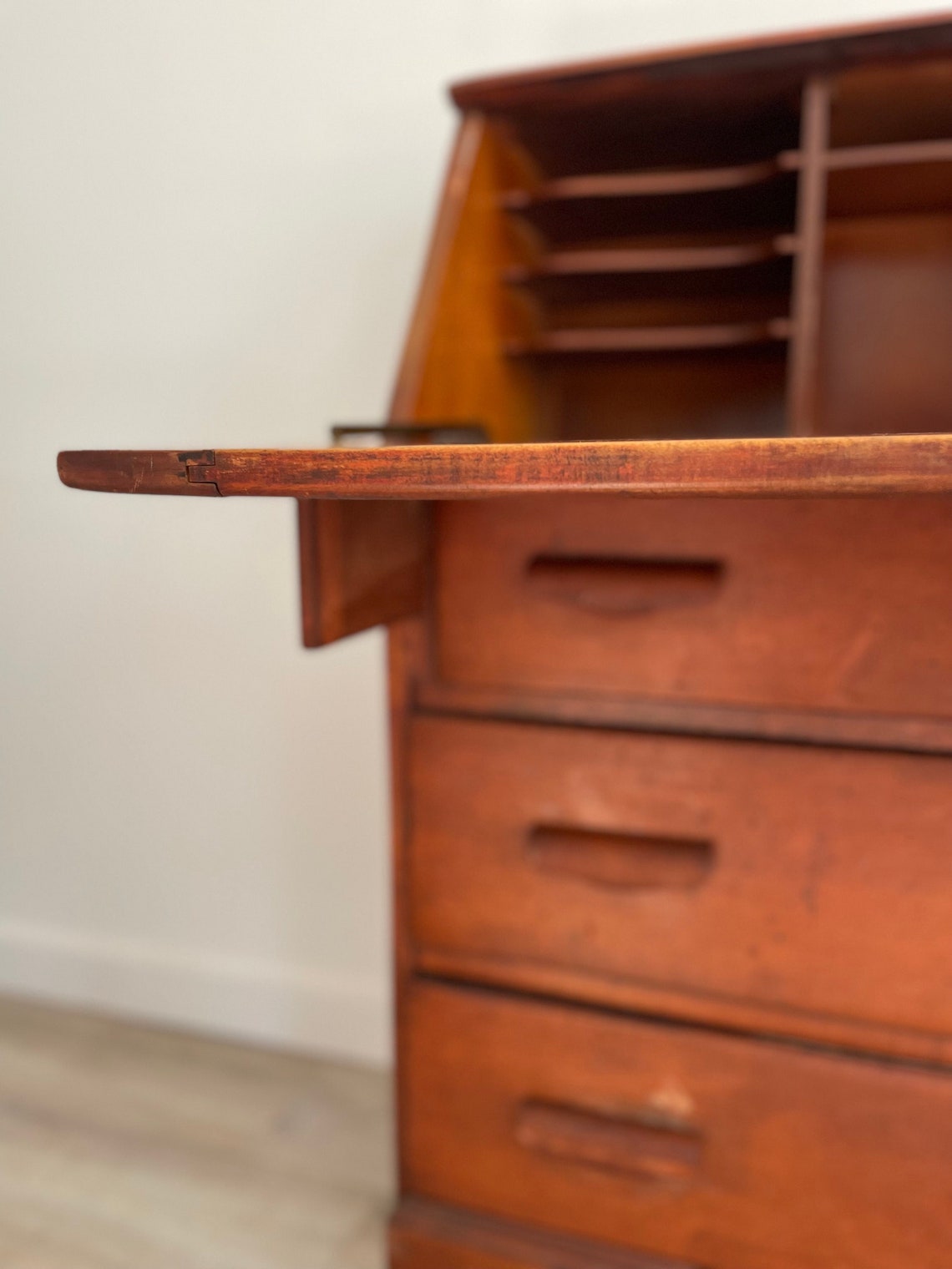 Antique Slant Top Secretary Desk/dresser - Etsy