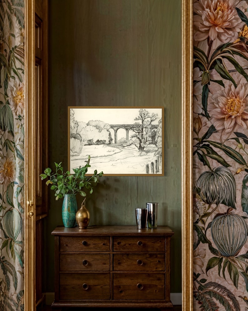 English Countryside Sketch - Digital Download - Etsy