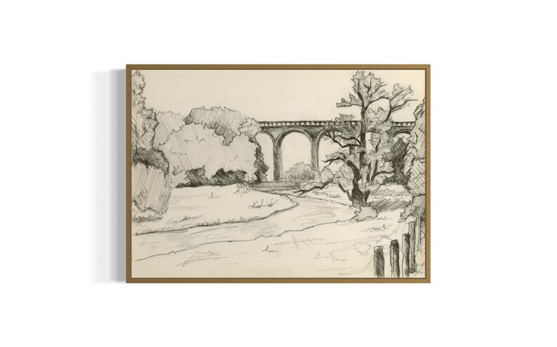 English Countryside Sketch - Digital Download - Etsy