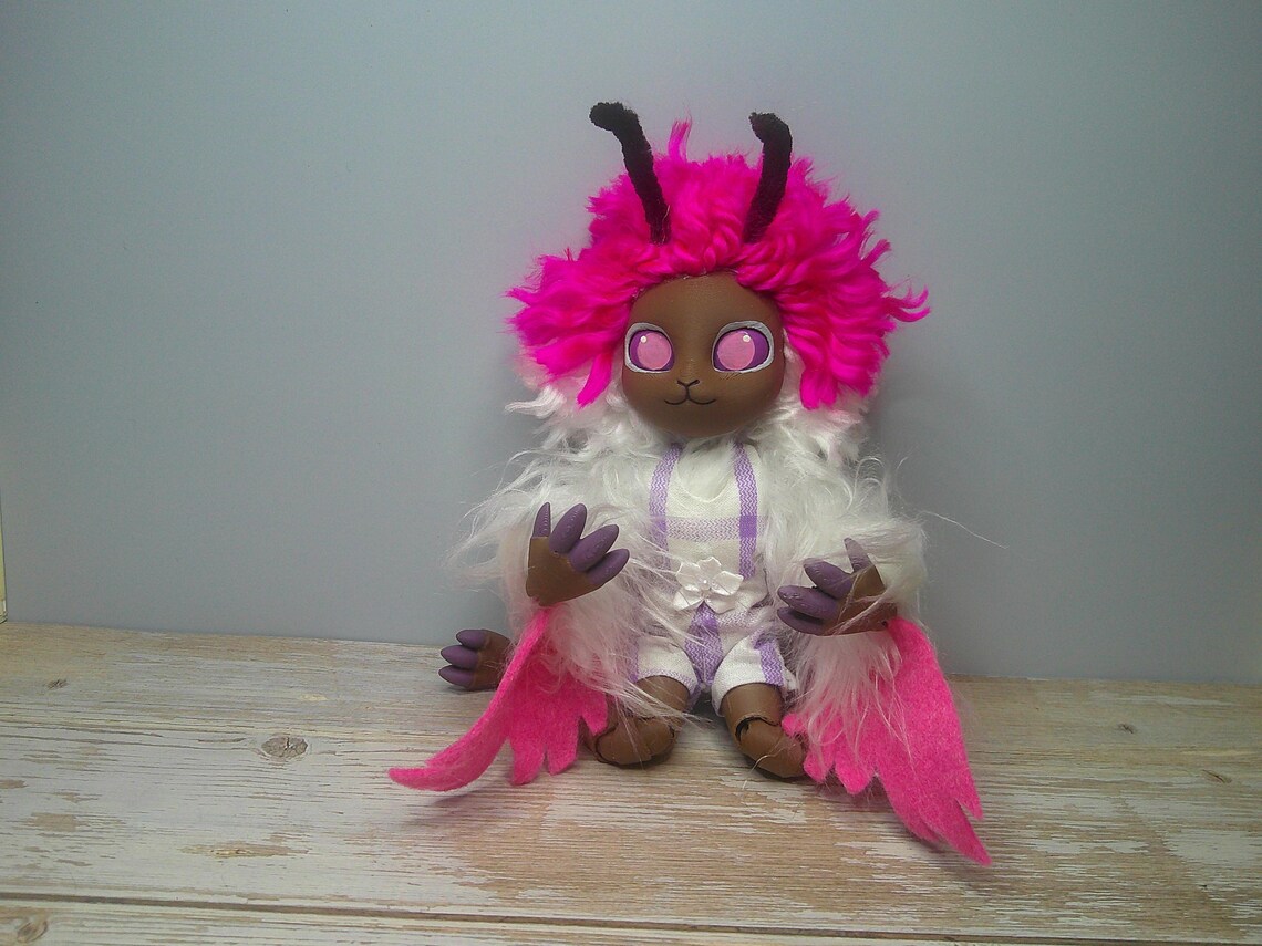 Bjd Mini Spriggan Mothling Doll-mothman - Etsy