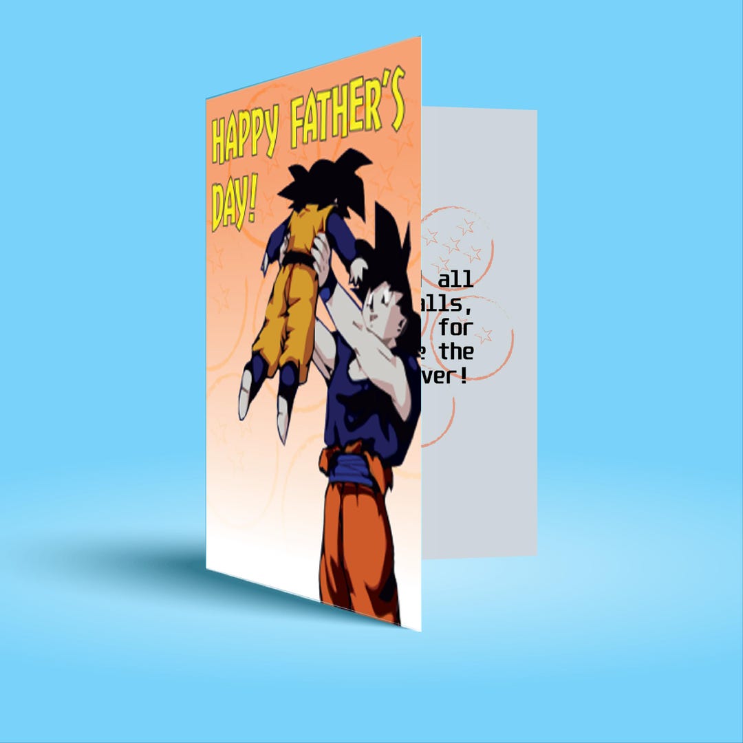 Easy Printable Anime Father's Day Card - DBZ - Etsy