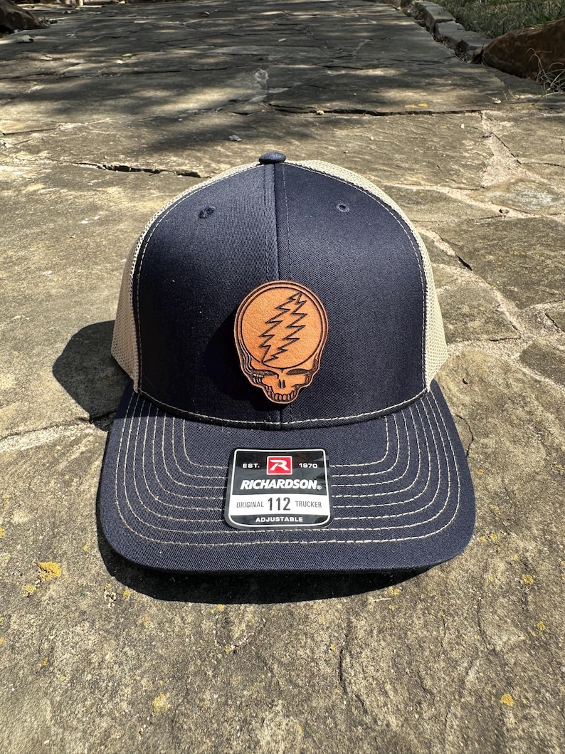 Grateful Dead | Steal Your Face Patch Hat | Laser Engraved | Genuine ...