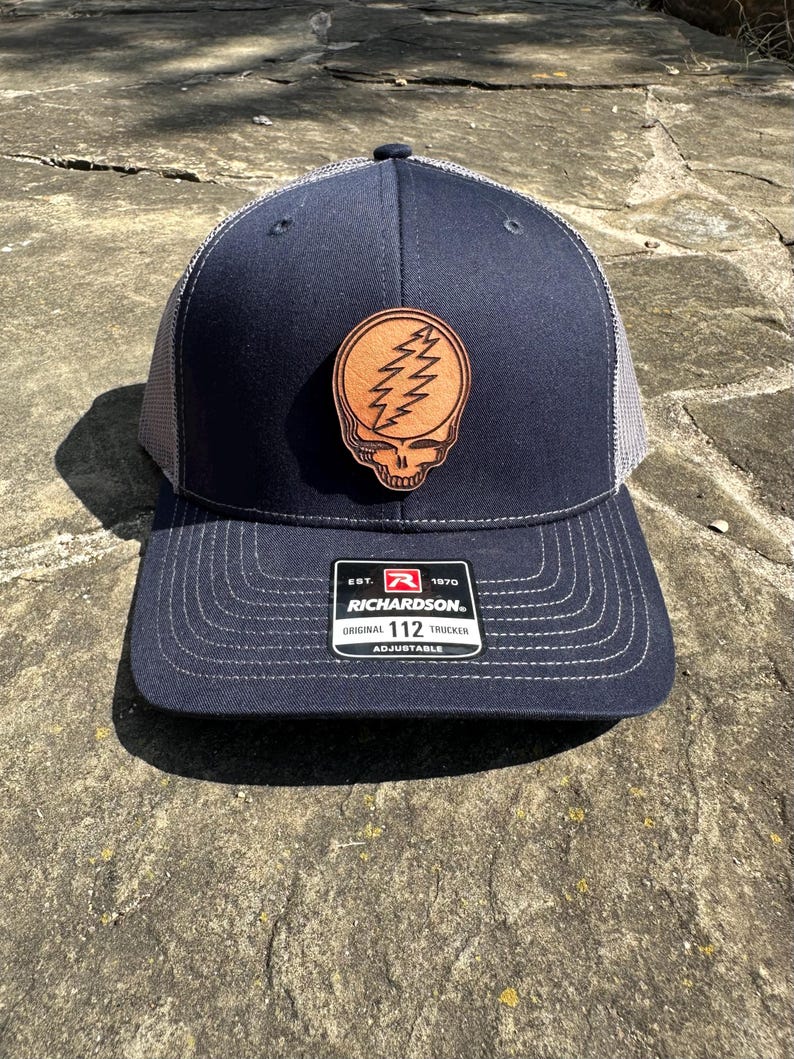 Grateful Dead | Steal Your Face Patch Hat | Laser Engraved | Genuine ...