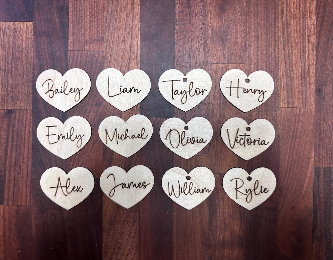 Wooden Hearts | Name Tags | Tokens | Signs | Displays | Laser-engraved ...