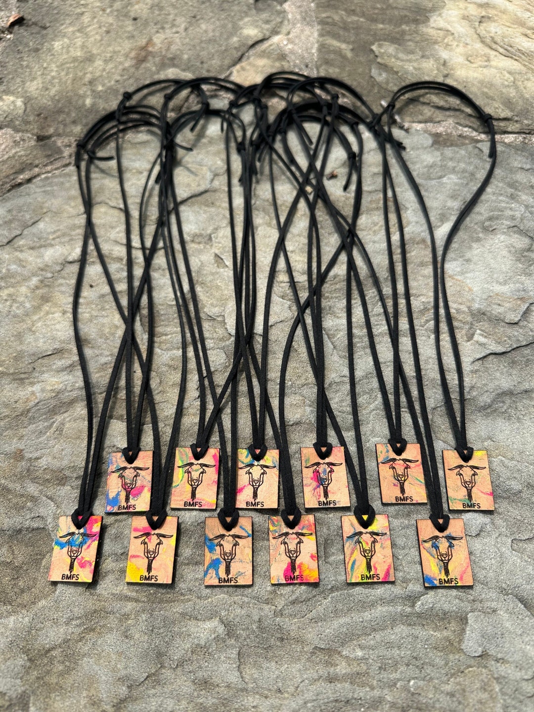 Billy Strings | BMFS Goat Leather Necklace | "tie Dyed" - Etsy