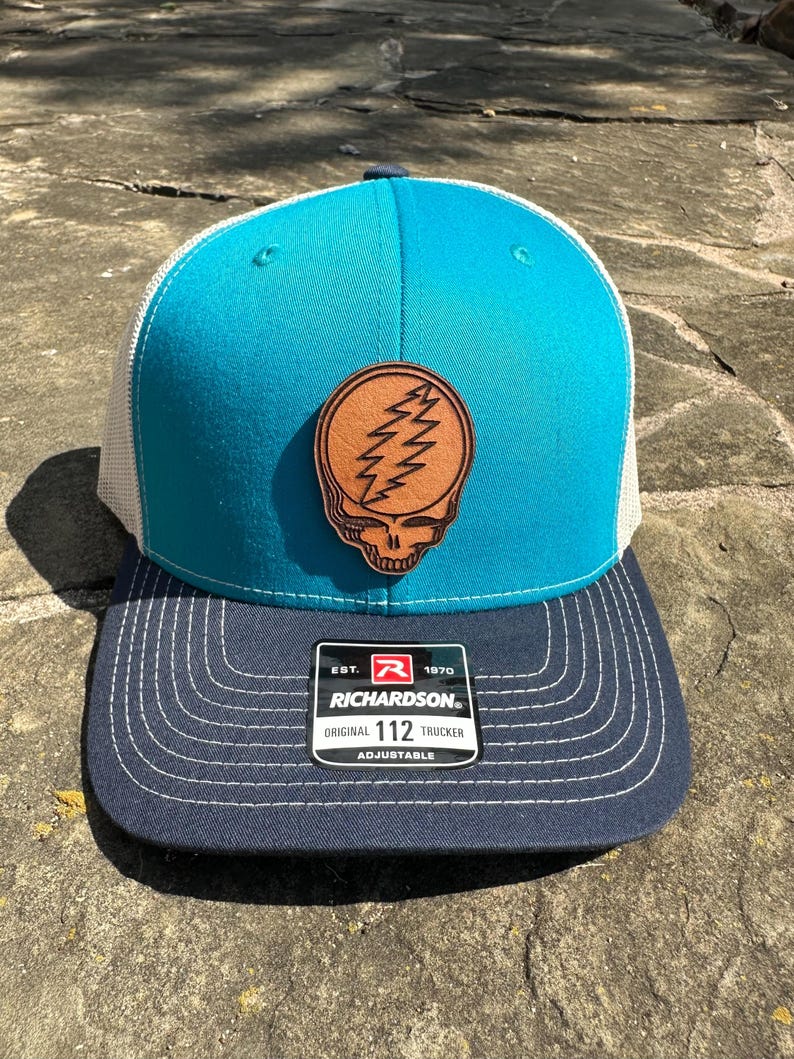 Grateful Dead | Steal Your Face Patch Hat | Laser Engraved | Genuine ...