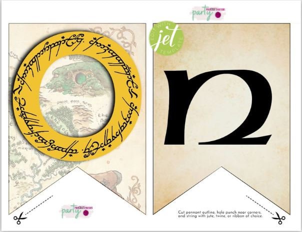 Editablelord of the Rings One Birthday Banner, LOTR, Hobbit Party, DIY ...
