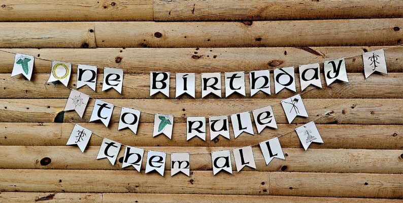 Editablelord of the Rings One Birthday Banner, LOTR, Hobbit Party, DIY ...
