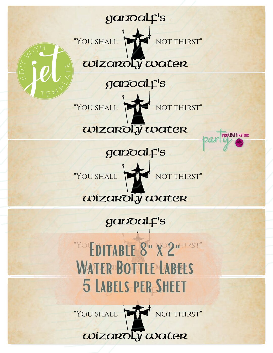 Water Bottle Label, EDITABLE, Lord of the Rings, LOTR, Hobbit, Middle ...