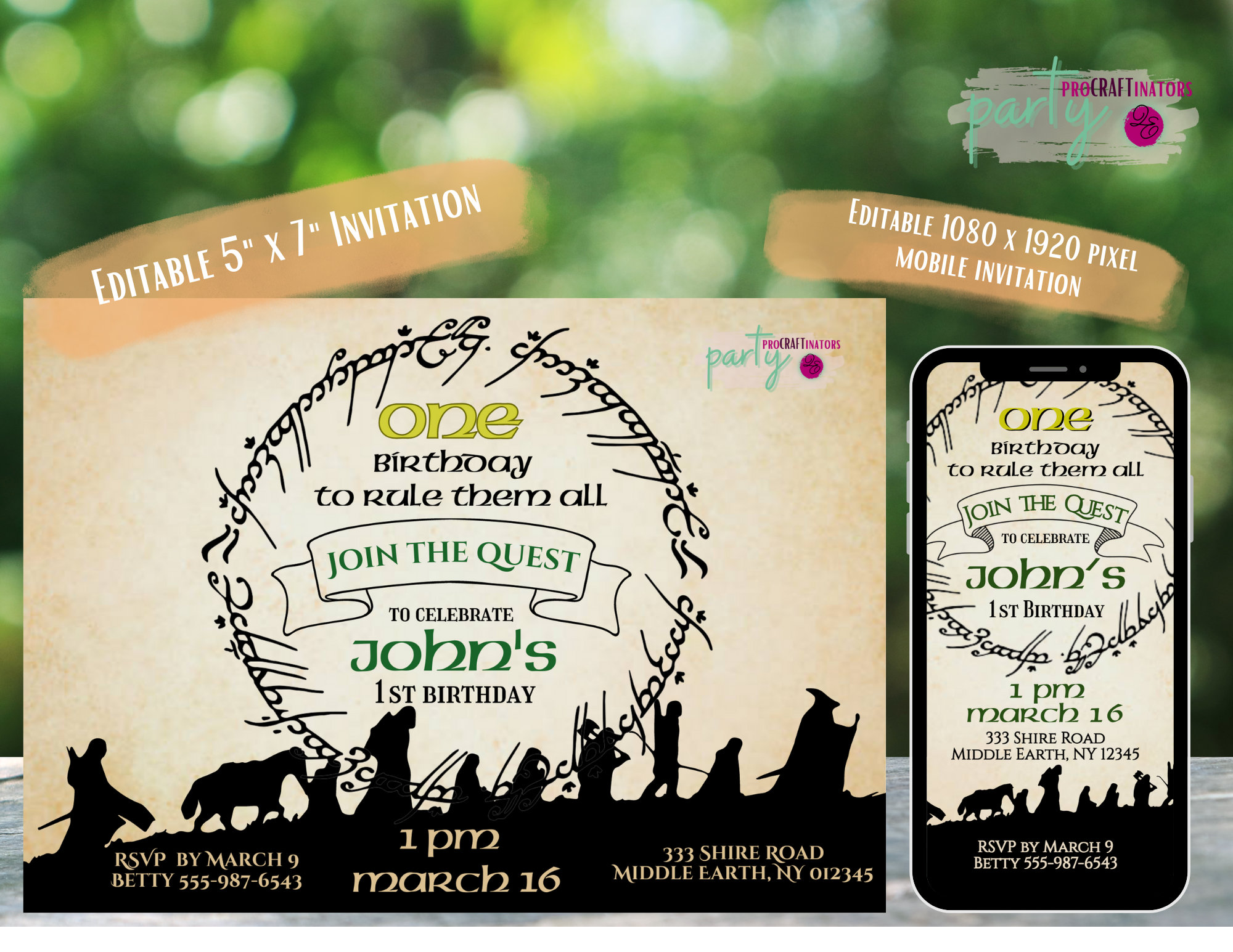 Lord Of The Rings Birthday Invitations Hobbits, Lord Of The Rings