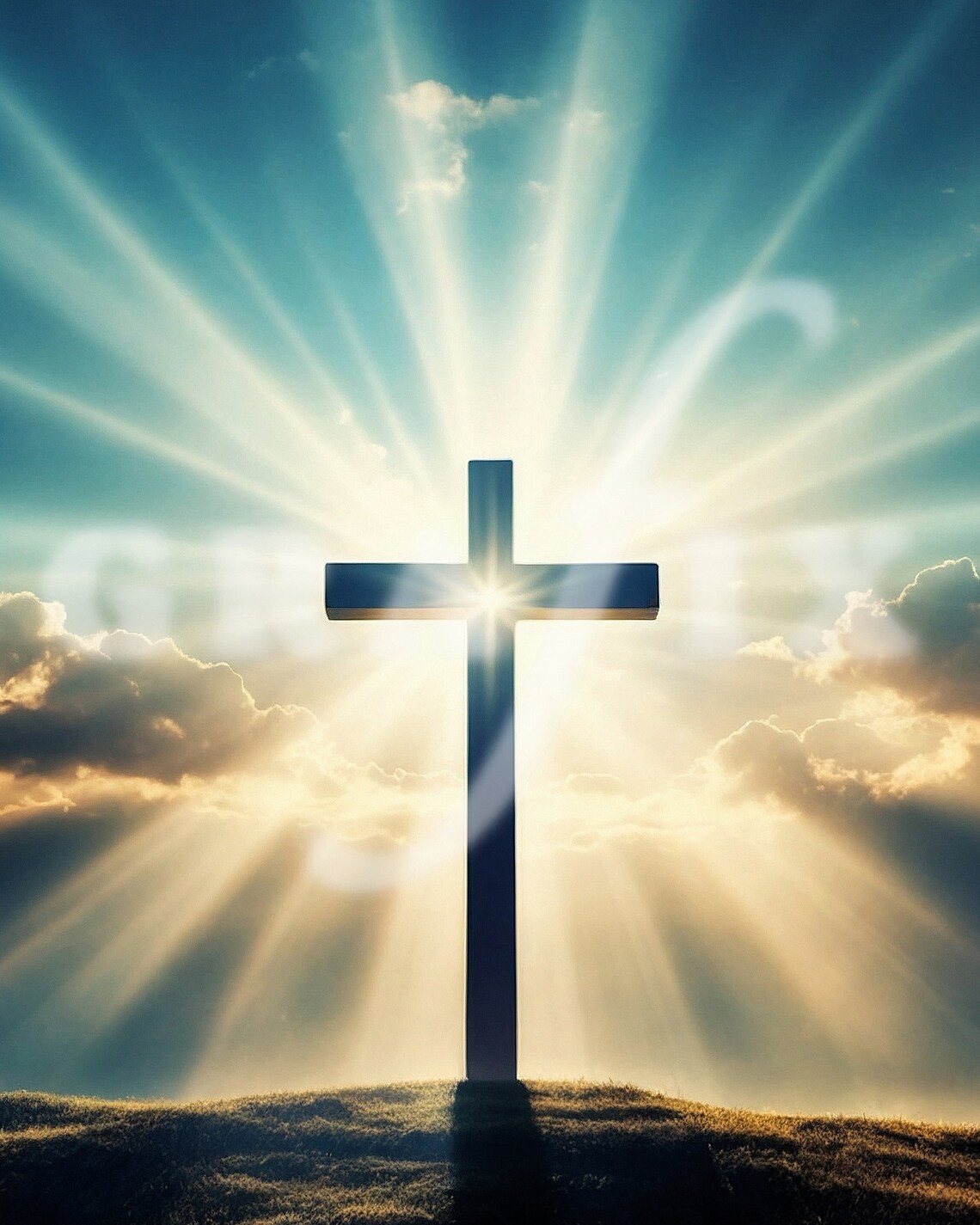 Cross on a Hill With Sun-ray : Canvas Stretched Print (3 Sizes) - Etsy